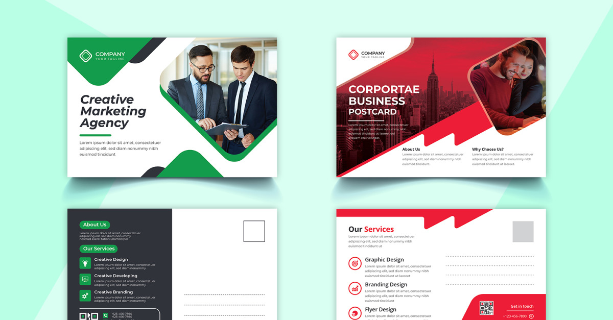 Modelo de cartão postal mínimo Design simples e ilustração vetorial ...