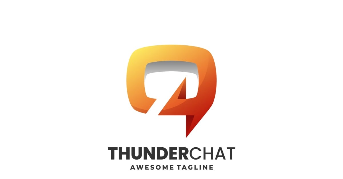 Thunder Chat Gradient Logo Style #251040 - TemplateMonster