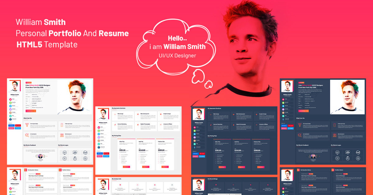 Williamsmith - Plantilla HTML de currículum vitae personal