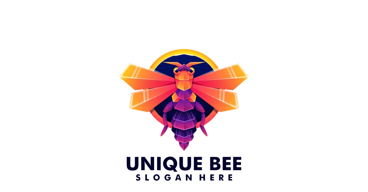 Bee Gradient Colorful Logo #251194 - TemplateMonster