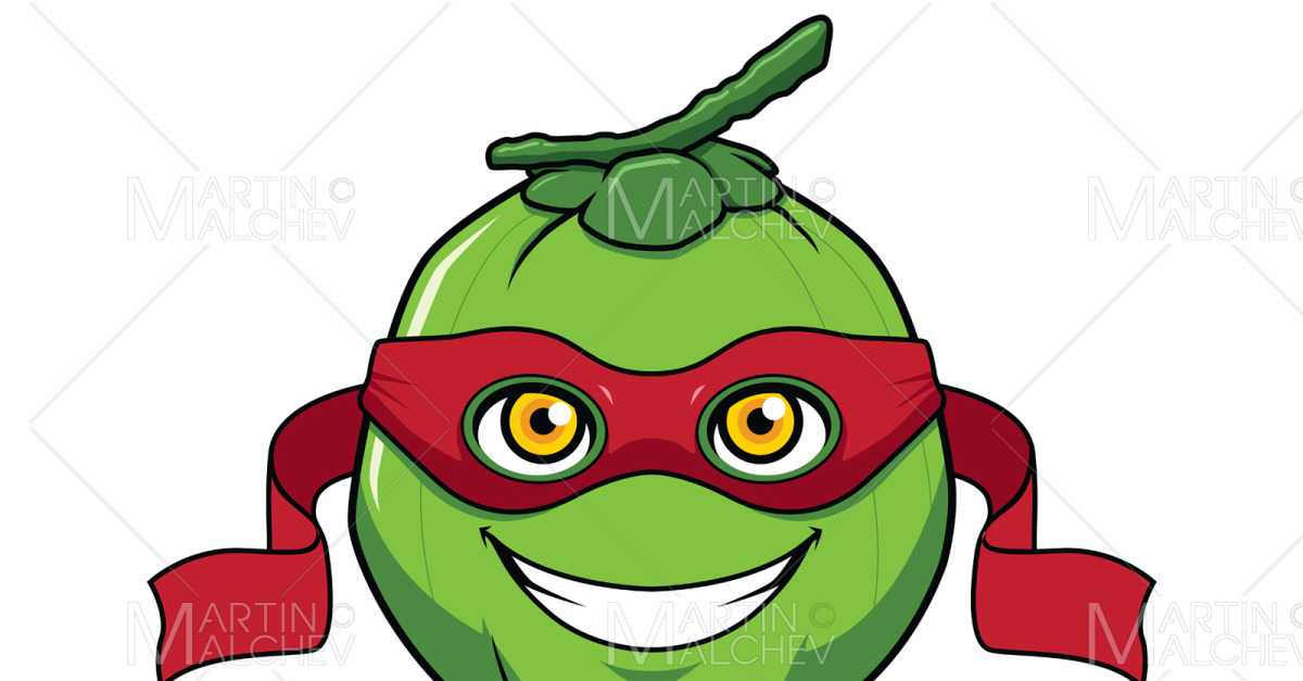 Coconut Superhero Mascot Vector Illustration