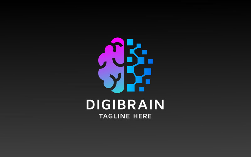 Logo professionnel Digi Brain #251226 - TemplateMonster