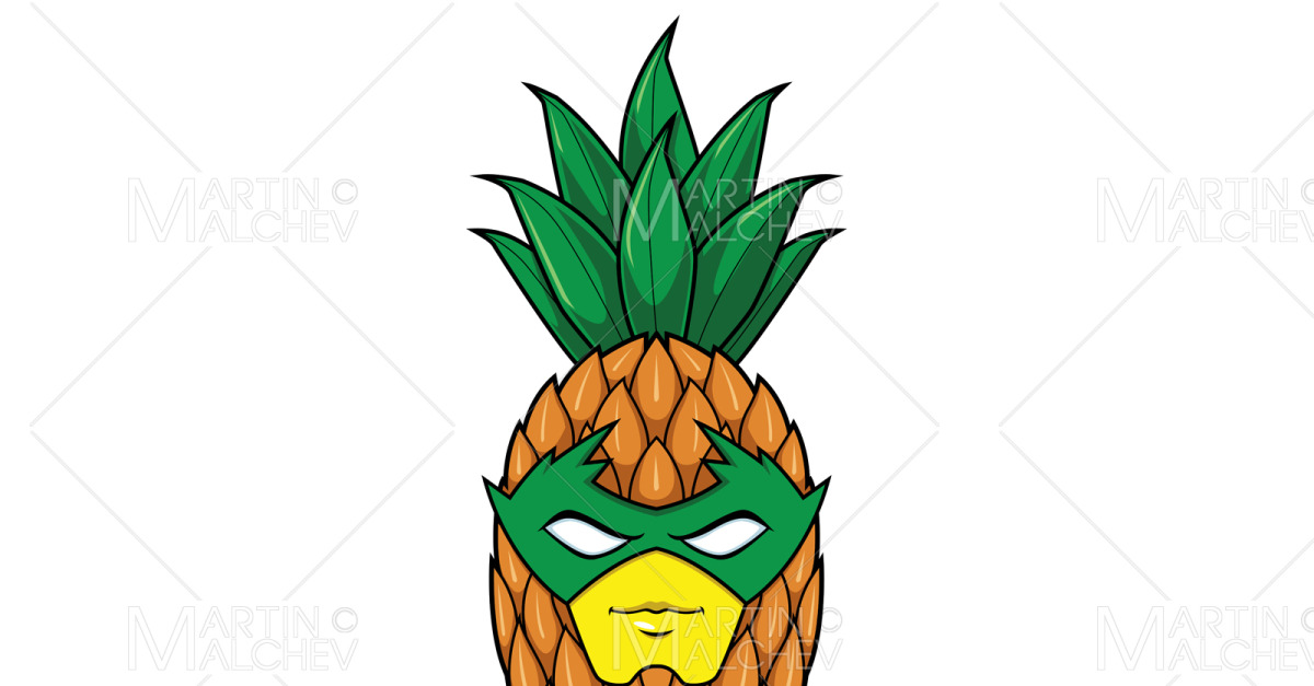 Pineapple Superhero Mascot 2 Vector Illustration