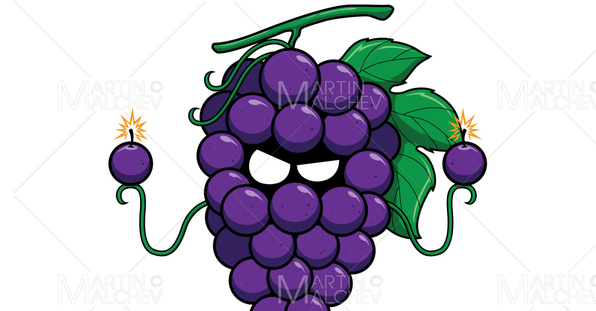 Raisin Superhero Mascot Vector Illustration - TemplateMonster