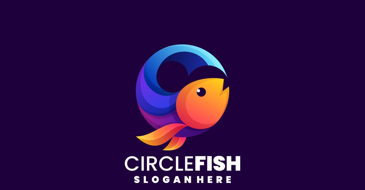 Circle Fish Gradient Colorful Logo Style - TemplateMonster