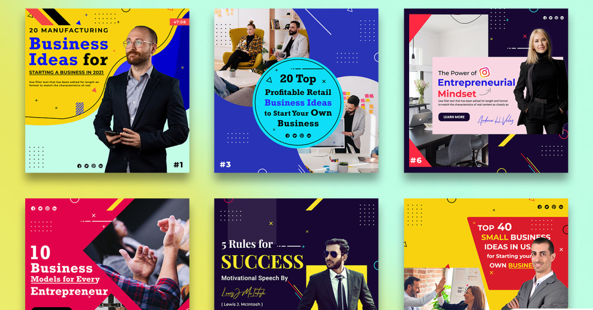 Startups Business Social Media Posts Templates