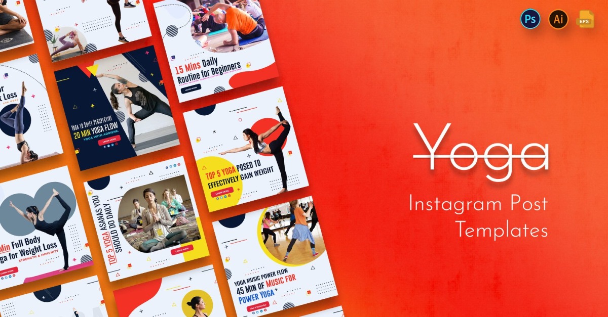 Yoga and Meditation Social Media Post Template