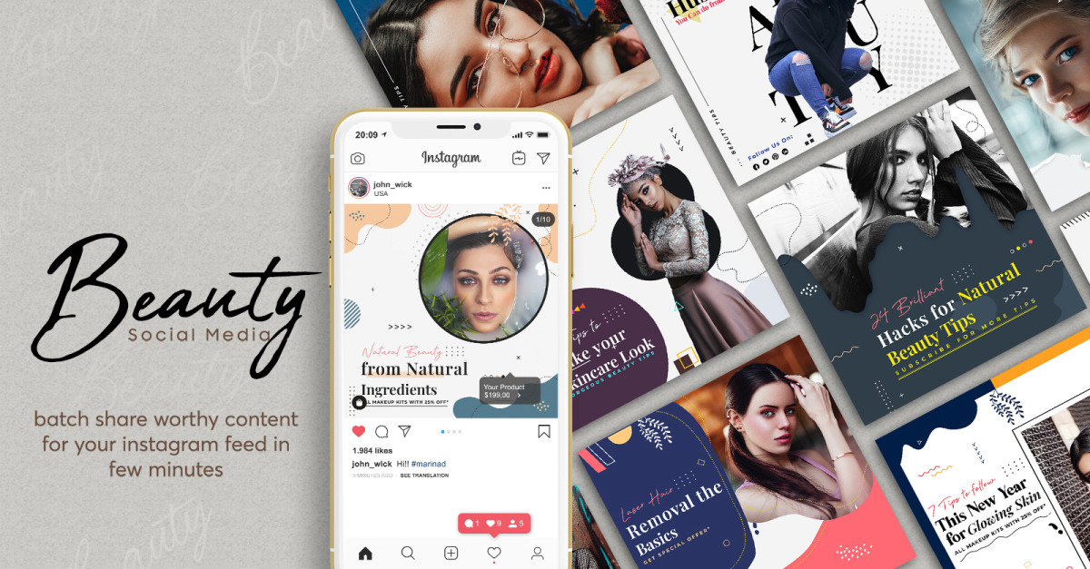 Beauty Tips Social Media Posts #252117 - TemplateMonster