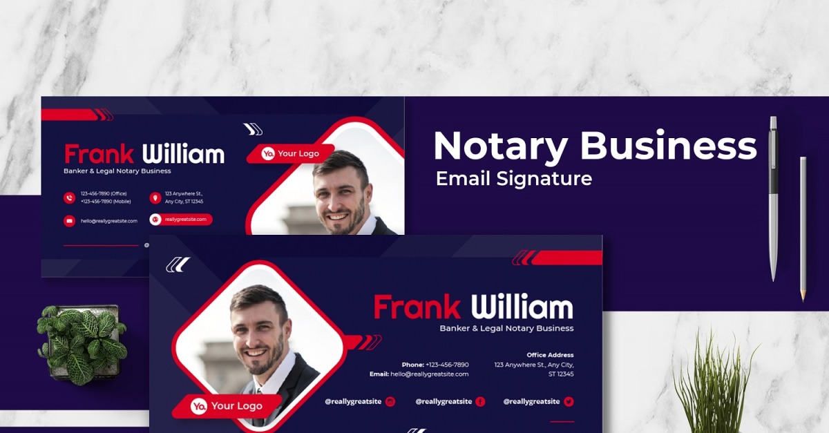 Notary Business Email Signature #252169 - TemplateMonster