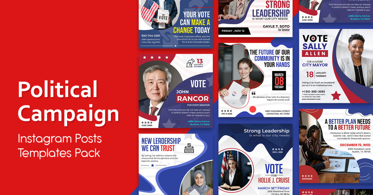Political Campaign Social Media Instagram Post Templates