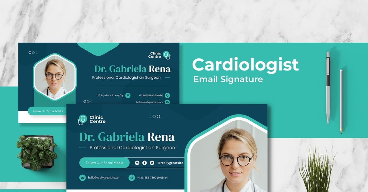 Professional Cardiologist Email Signature - TemplateMonster