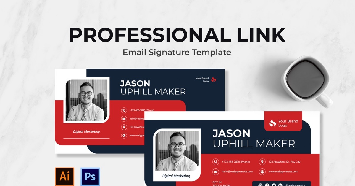 Professional Link Email Signature #252143 - TemplateMonster