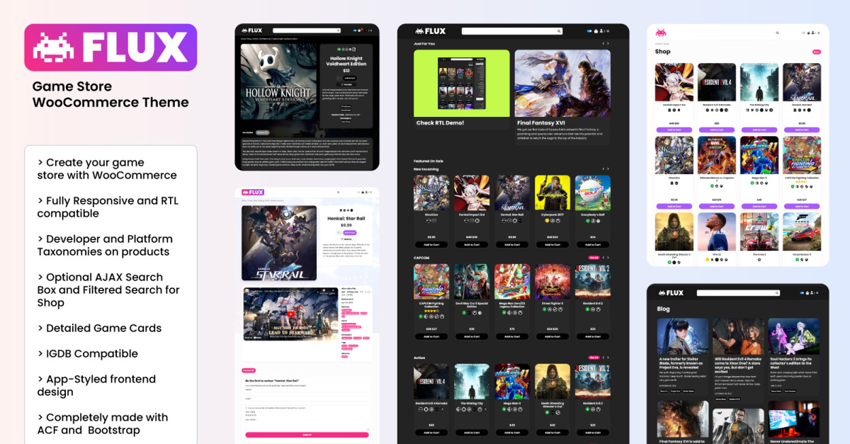 FLUX - Game Store WooCommerce Theme #252362 - TemplateMonster
