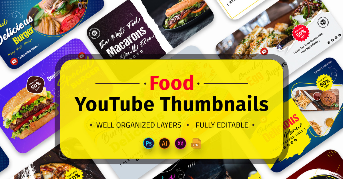 Cooking and Food YouTube Thumbnails #252475 - TemplateMonster