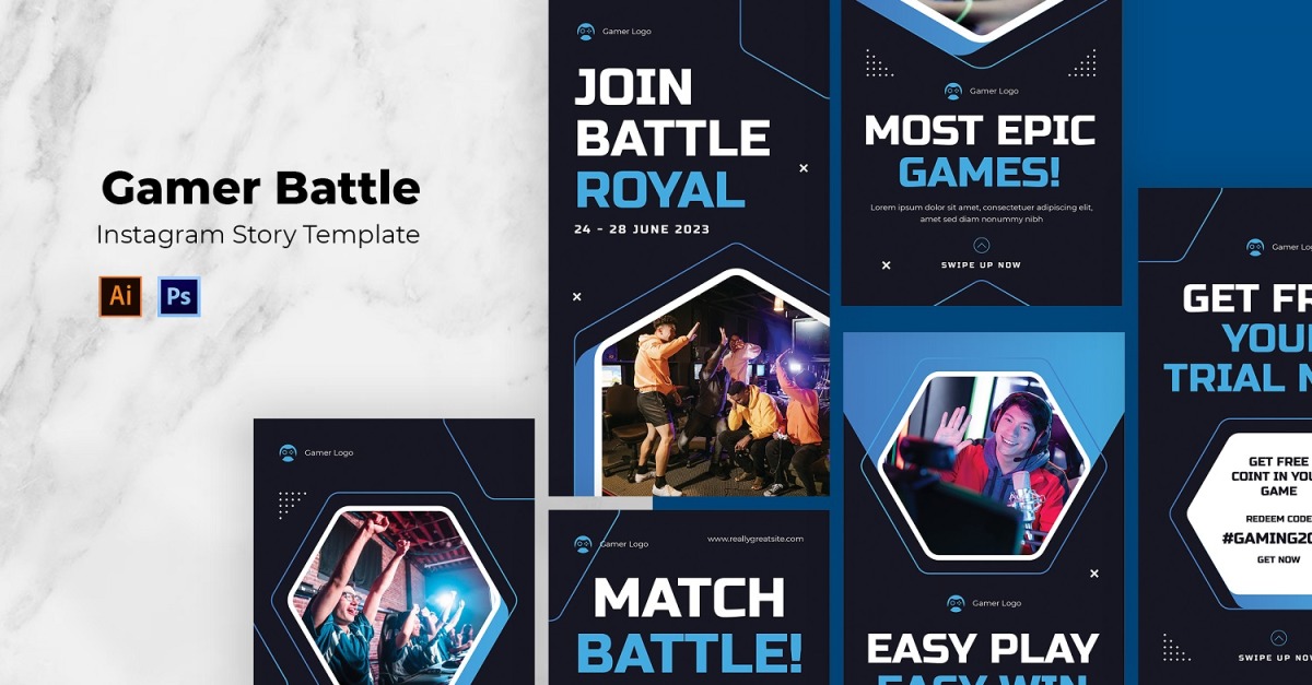 Gamer Battle Instagram Story #252551 - TemplateMonster