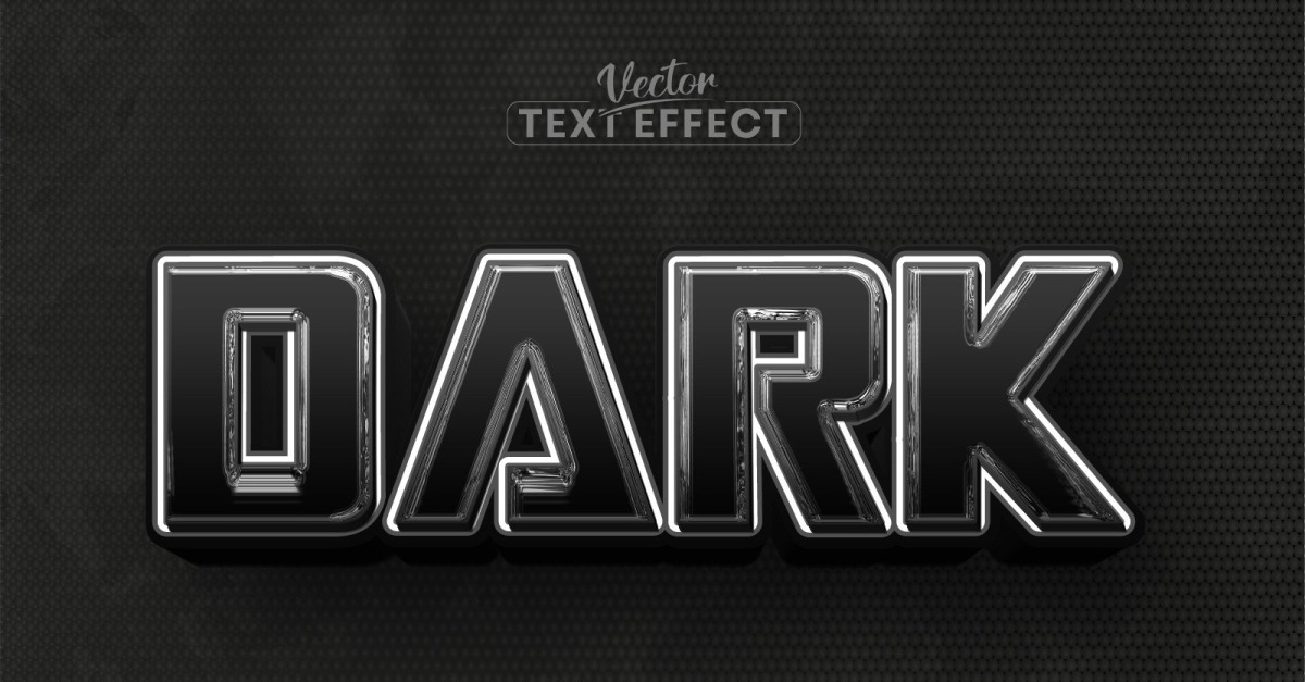 Dark - Editable Text Effect, Metal And Silver Text Style, Graphics ...