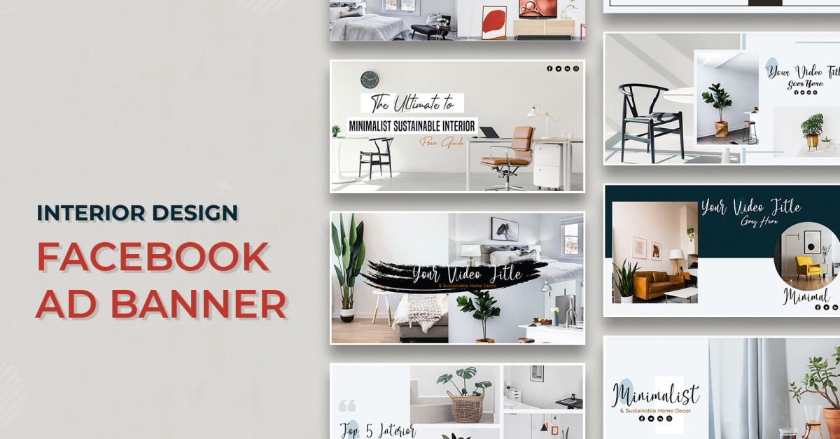Interior Design Facebook Ad Banners #252888 - TemplateMonster