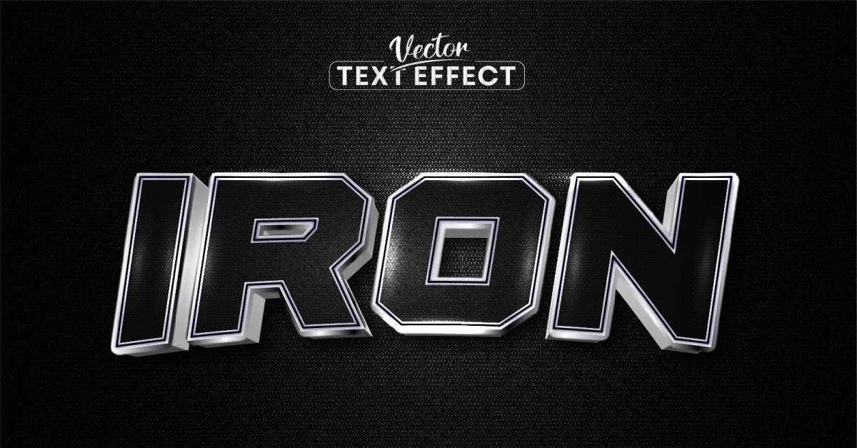 Iron - Editable Text Effect, Metal And Silver Text Style, Graphics ...