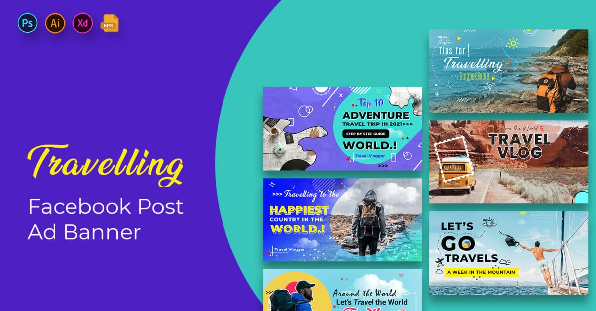 Travel Facebook Ad Banners Template #252895 - TemplateMonster