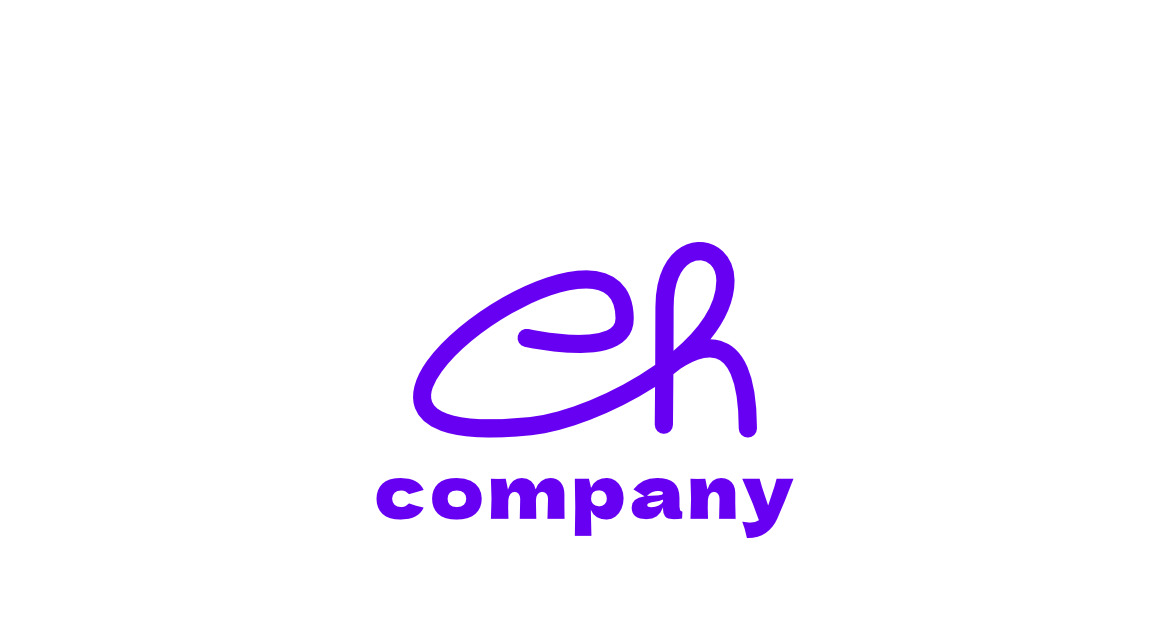 Komut Dosyası Monogram Harfi EH Yuvarlak Logo