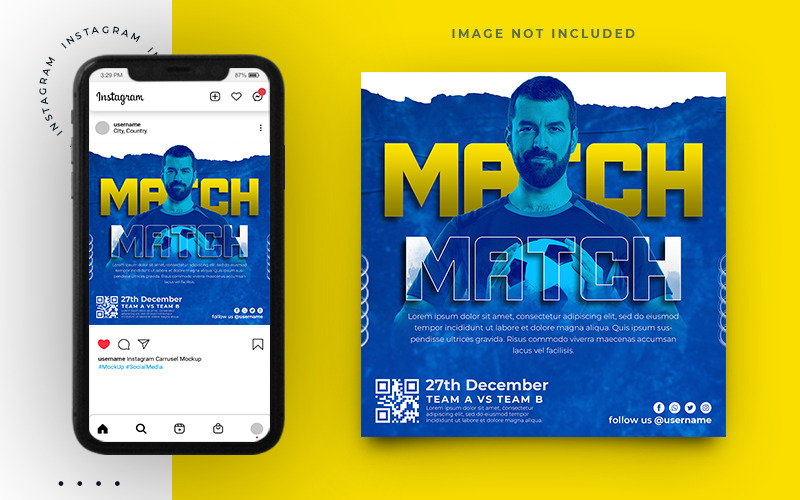 Football Soccer Social Media Post Banner Template