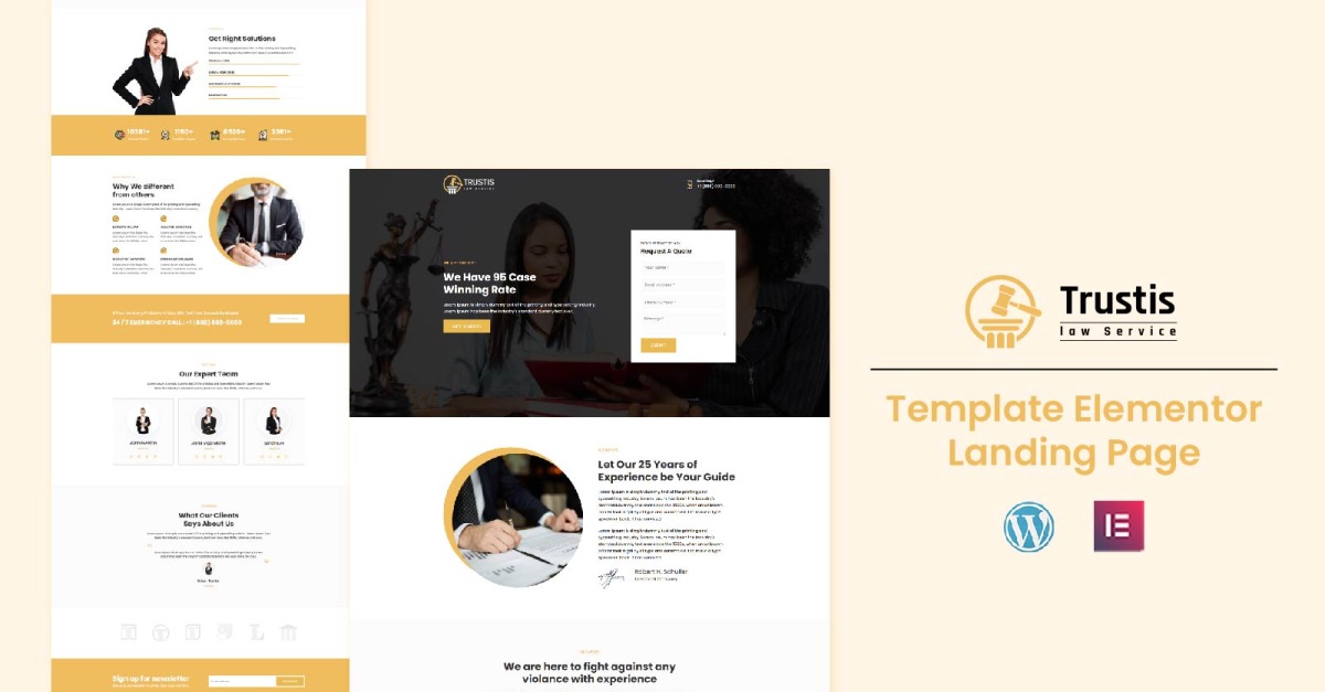 Trustis law Service - Elementor Açılış Sayfası Şablonu