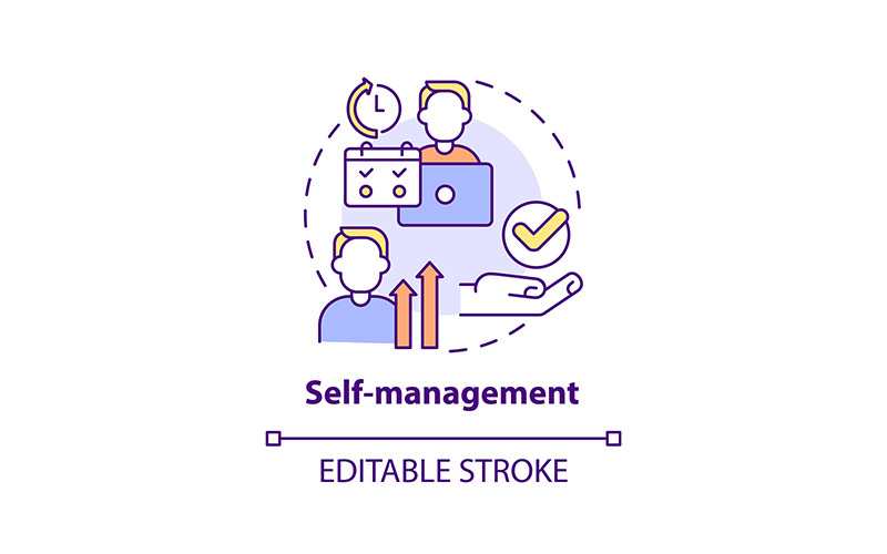 Self-management Concept Icon #253491 - TemplateMonster