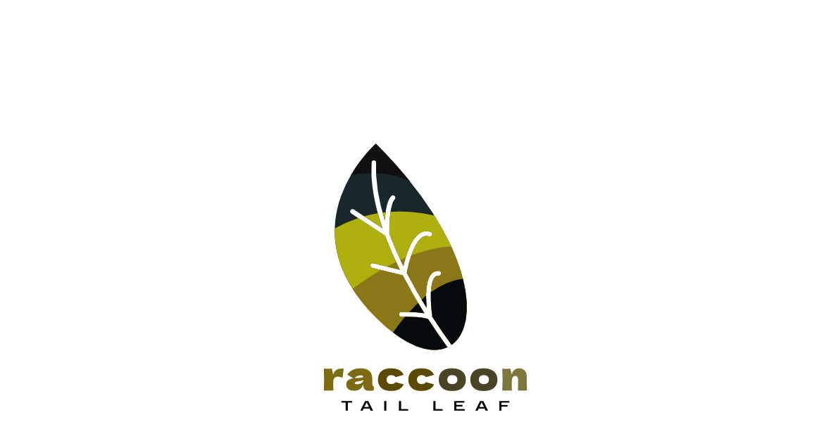Raccoon Tail Leaf Negative Space Logo - TemplateMonster