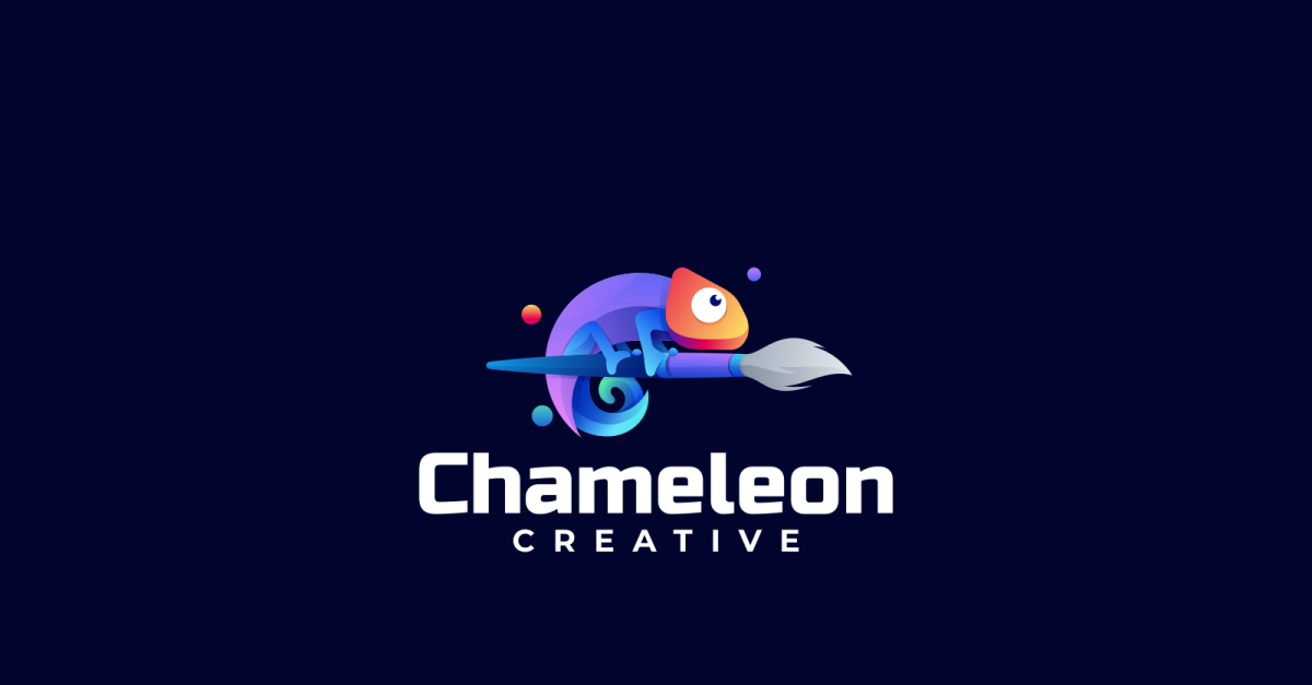 Bukalemun Fırça Degrade Renkli Logo #253639 - TemplateMonster