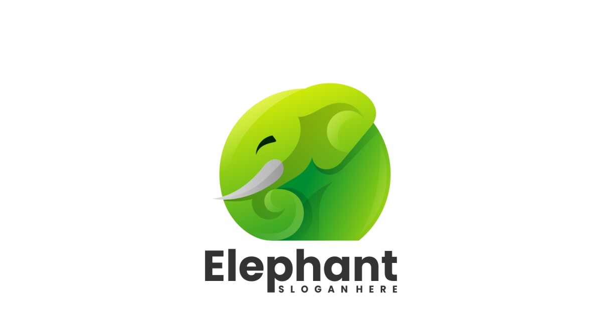 Elephant Gradient Color Logo Template - TemplateMonster