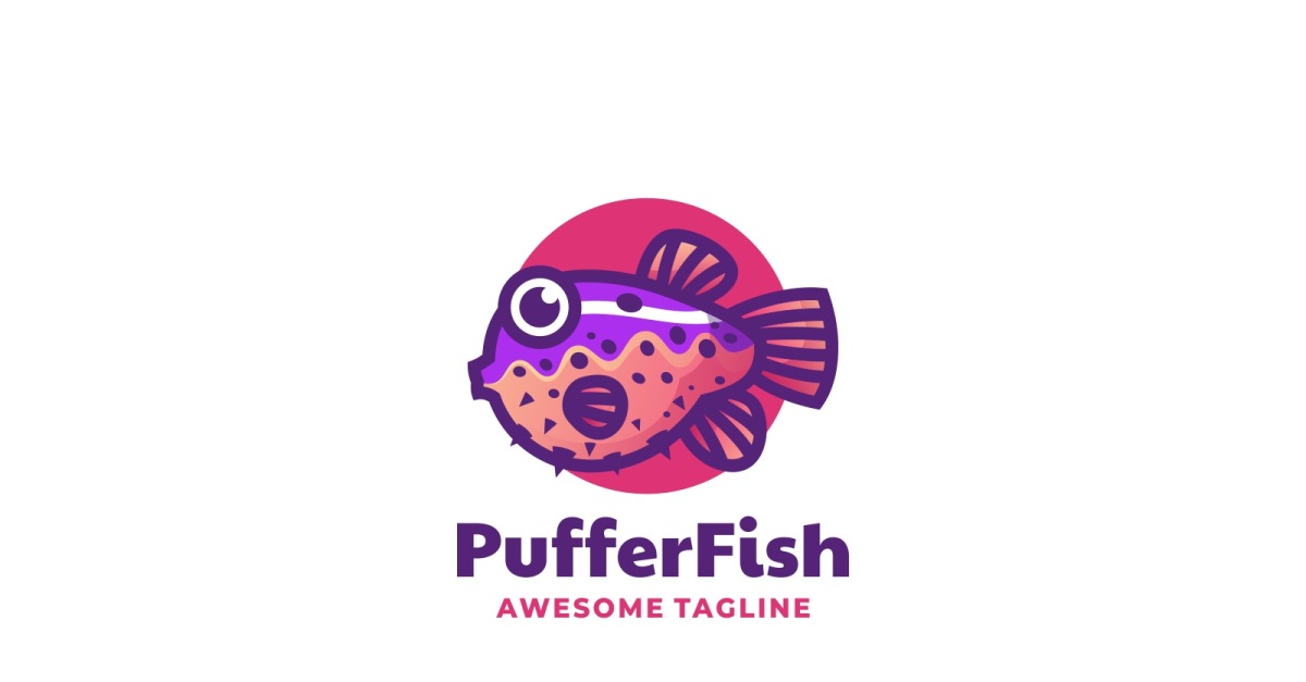 Pufferfish Simple Mascot Logo #253649 - TemplateMonster