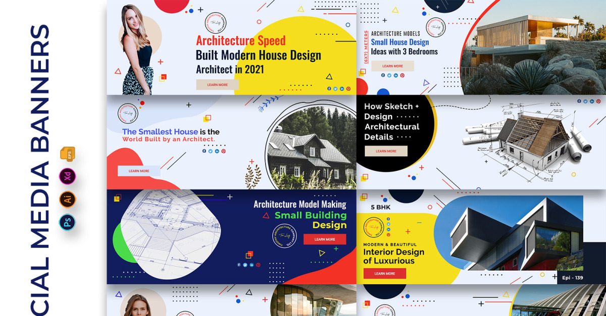 Architecture Design Facebook Cover Banner - TemplateMonster