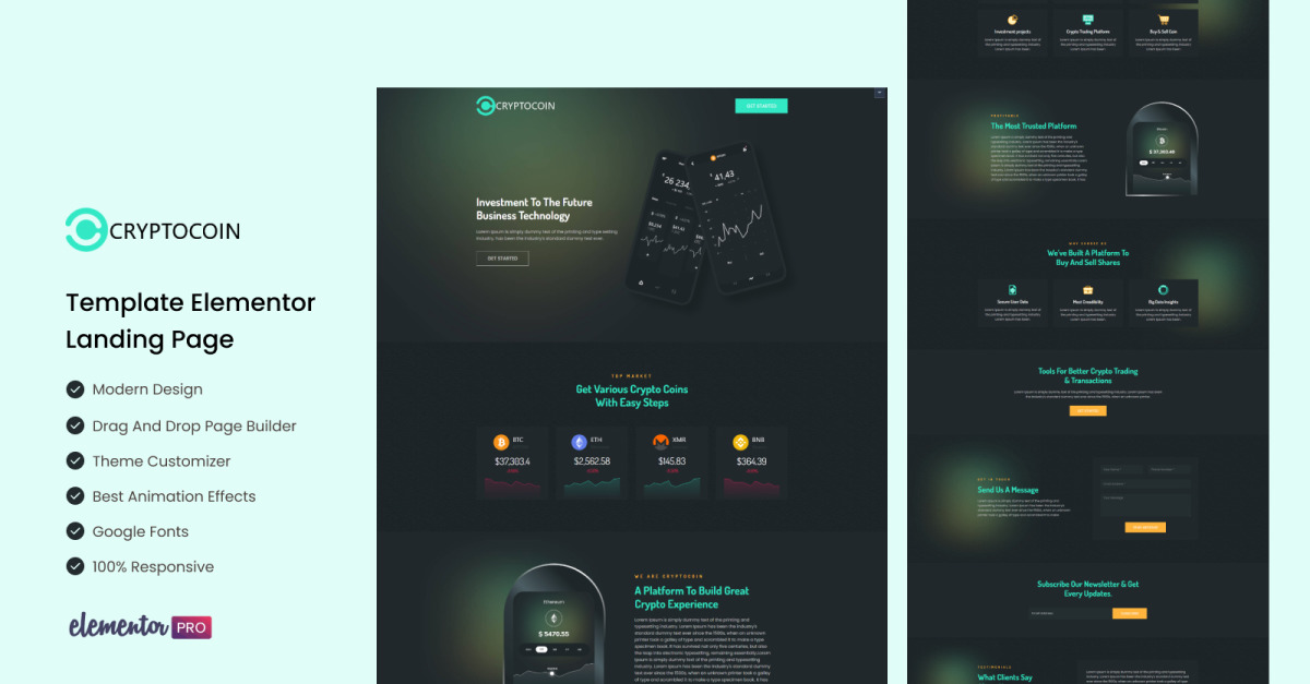 CryptoCoin - Modello di elemento di criptovaluta