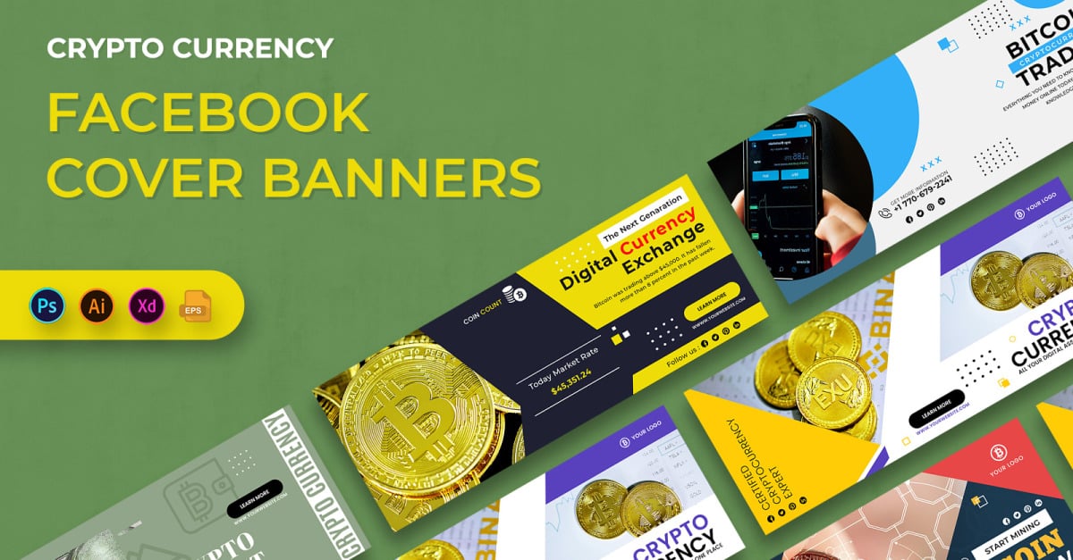 Cryptocurrency nft Facebook Cover Banners - TemplateMonster