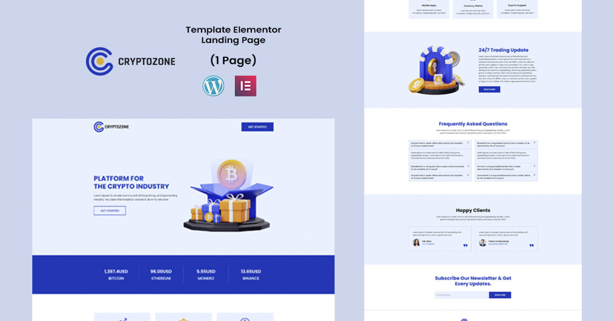 Cryptozone - Modello di elemento di criptovaluta