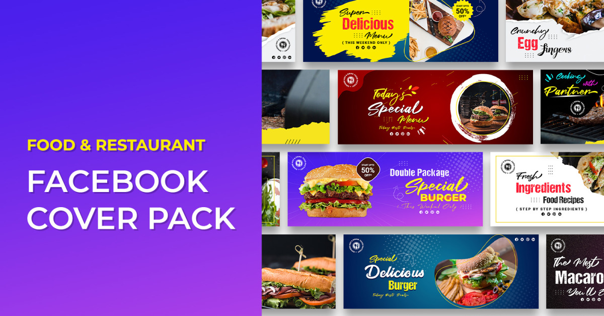 Food and Cooking Facebook Cover Banner - TemplateMonster