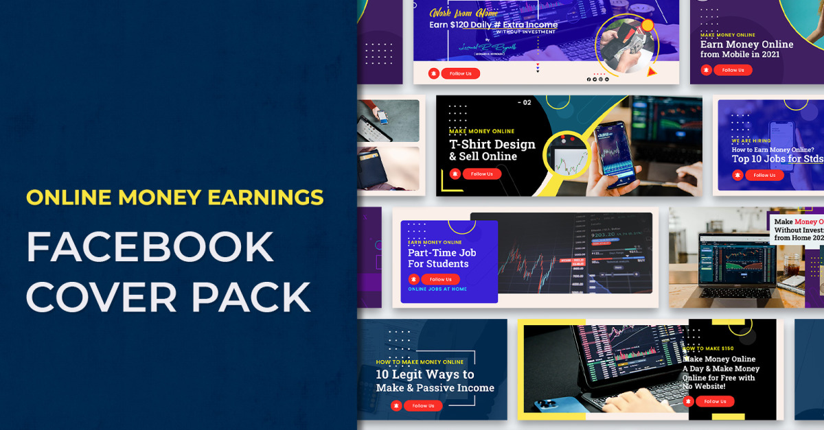 Online Money Earnings Facebook Cover Banners