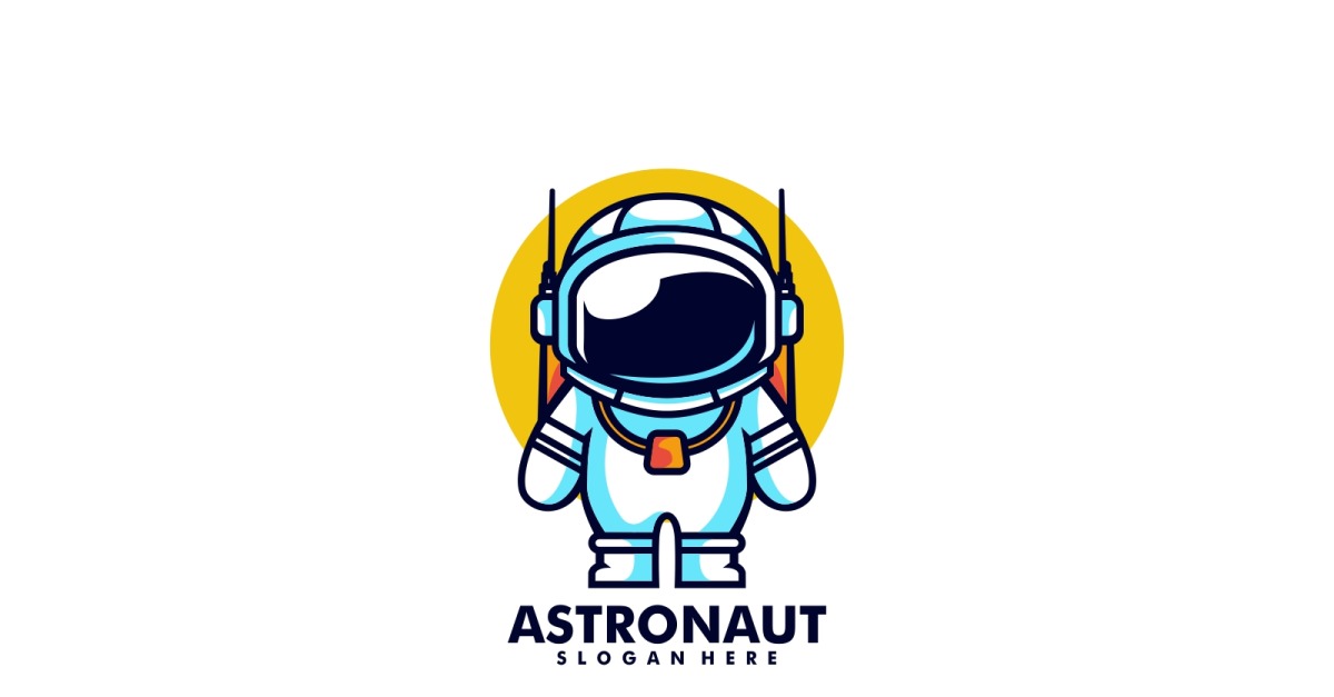Astronot Basit Maskot Logo Şablonu #253882 - TemplateMonster