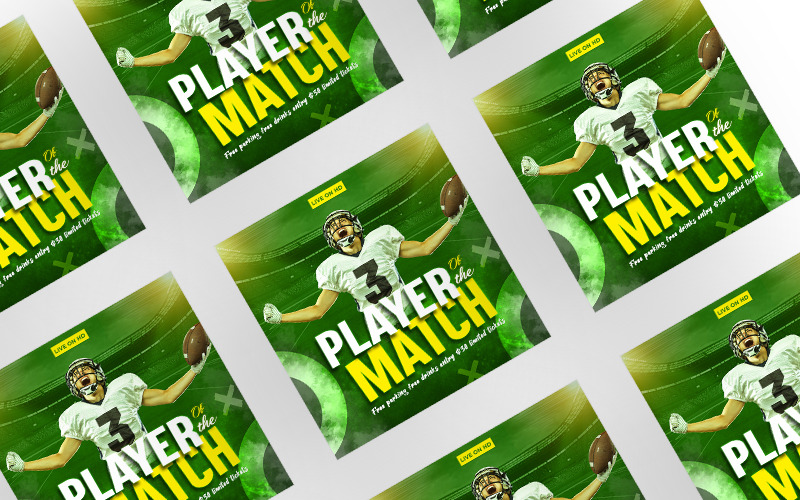 Realistic American Football Vertical Social Media Post Template