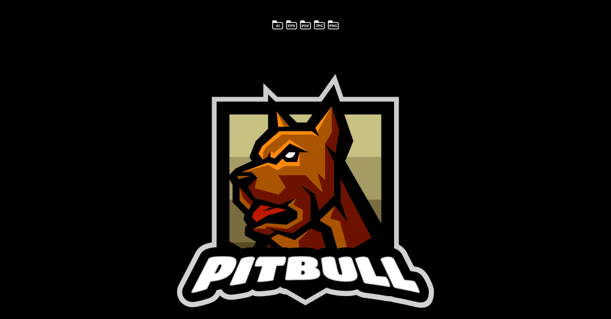 Modelo de Logotipo de Mascote Pitbull - TemplateMonster