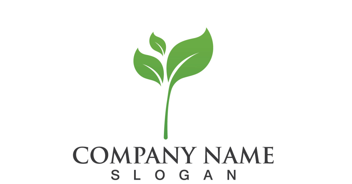 Folha Verde Natureza Logo Símbolo Vetor V7 - TemplateMonster