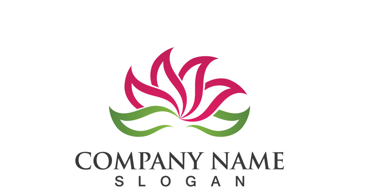 Logo de fleur de lotus et vecteur d'icône V4