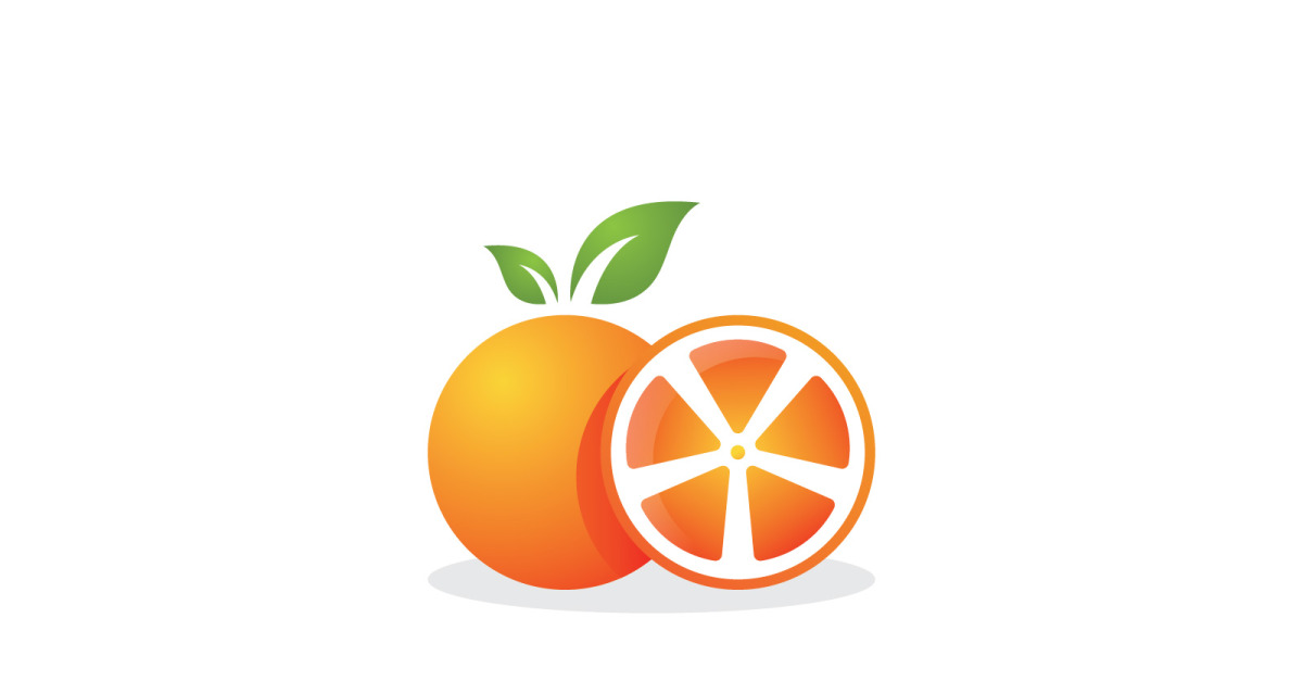 Orange Fresh Fruit Logo Vector Symbol V5 - TemplateMonster