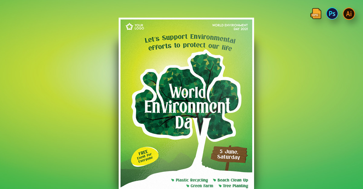 World Environment Day Flyer Print and Social Media Template