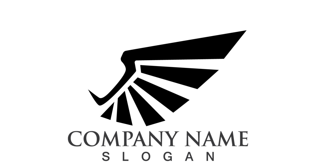 Kanatlı Şahin Logosu Ve Sembol Vektör V5 - TemplateMonster