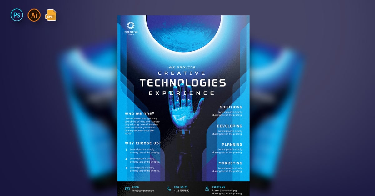Technology Support Flyer Print and Social Media Template