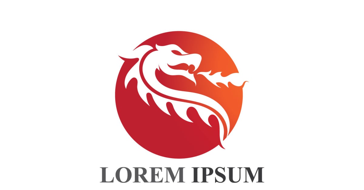 Dragon Head-logotyp och symbolvektor V3 - TemplateMonster
