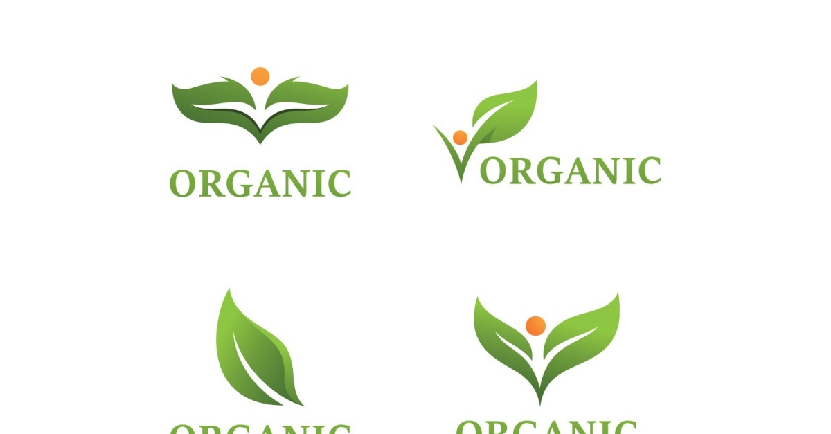 Green leaf organic Logo Vector Symbol V10 - TemplateMonster