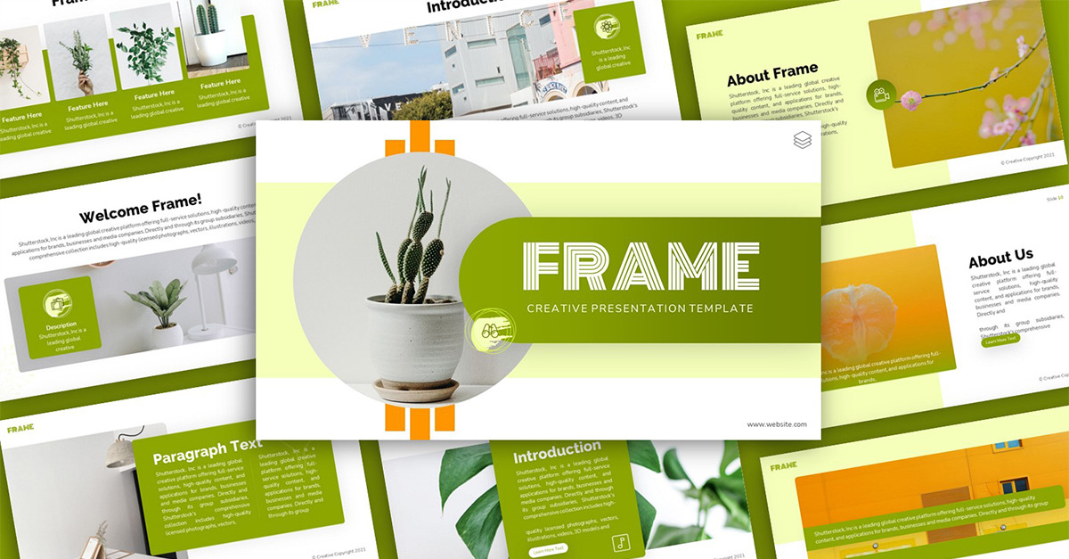 Cadre Modèle de présentation PowerPoint polyvalent créatif