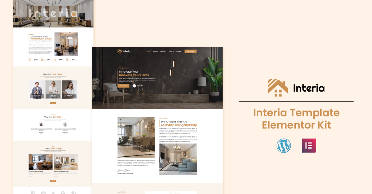 Interia - Architecture and Interior Design Services Elementor Template Kit